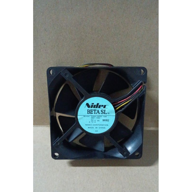 Jual 9273 fan kipas 8x8 8cm 8 cm nidec beta sl dc24v dc 24v 24vdc 3 pin kabel 3pin 3kabel ...