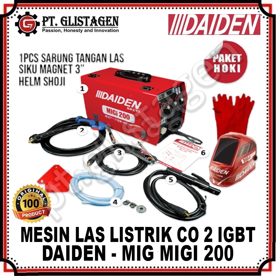 Jual DAIDEN MIG 200 Mesin Las Listrik MIG / MIGi / MAG / Co2 / Tanpa Gas MIGi 200 MIG200 ...