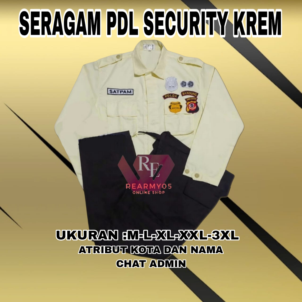 Jual SERAGAM PDL KREM SATPAM / SERAGAM SATUAN KEAMANAN HARIAN SECURITY / SERAGAM PDL SATPAM ...