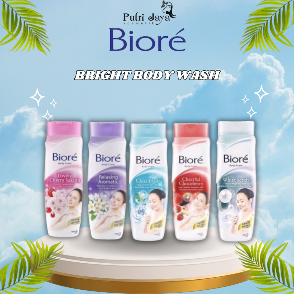 Jual BIORE Bright Body Wash Sabun Cair 100ml | White Scrub | Pure Mild | Relaxing Aromatic ...