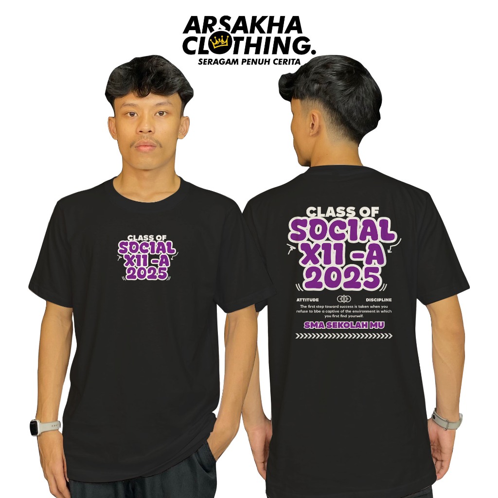 Jual Kaos Kelas Class Social 2025 Gratis Nama Sekolah Baju Distro ...
