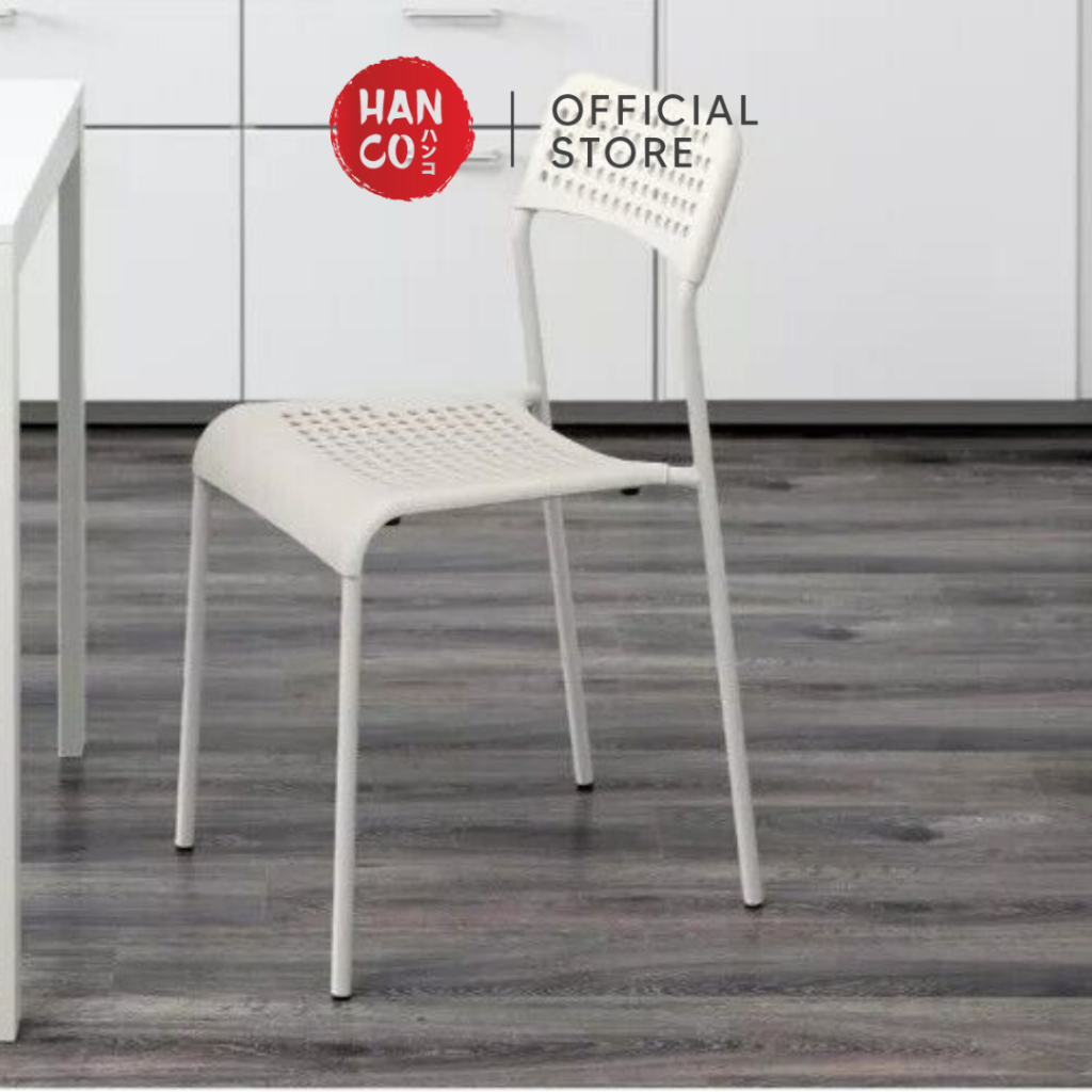 Jual HOT PRODUCT HANCO IKEA ADDE Kursi PUTIH / Kursi Belajar Simple Minimalis Besi Plastik Mudah ...