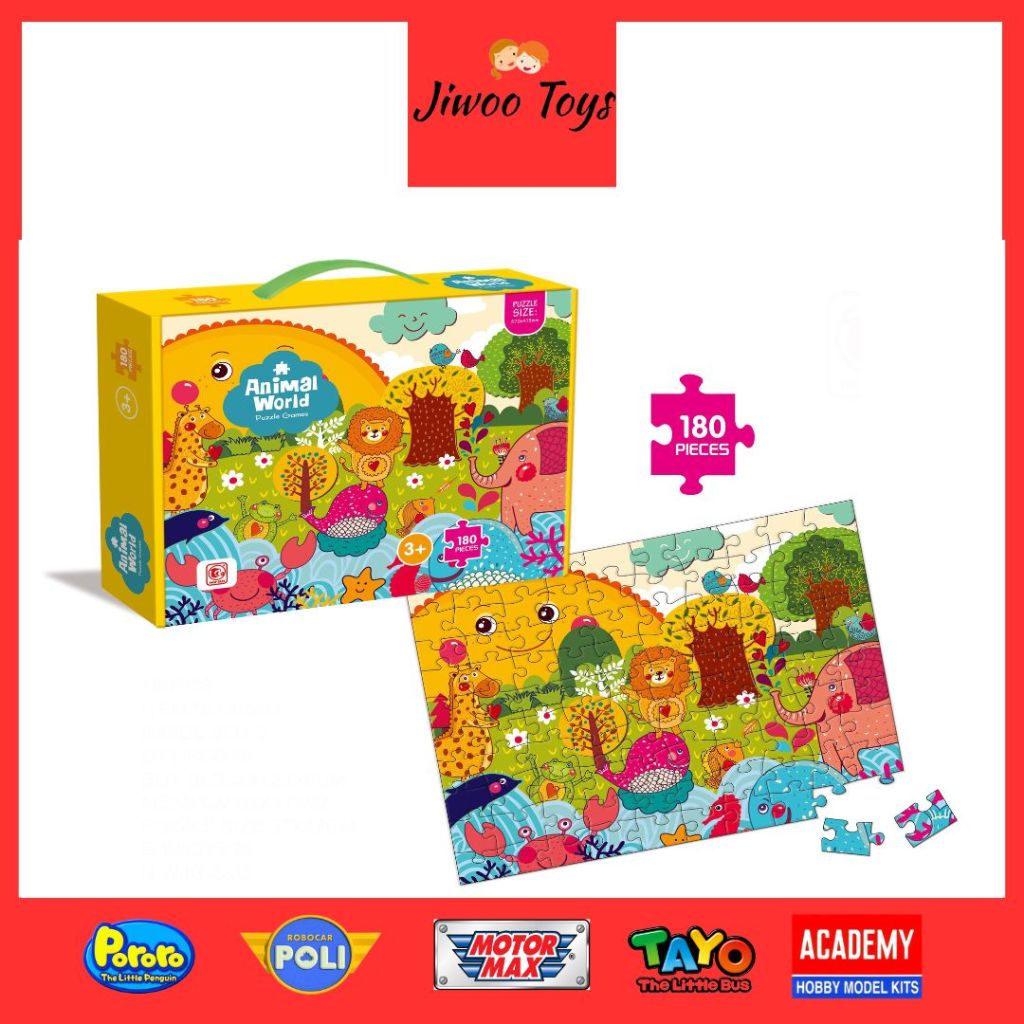 Jual Mainan Puzzle 180pcs Animal World Puzzle Game HW20005238 Puzzle ...