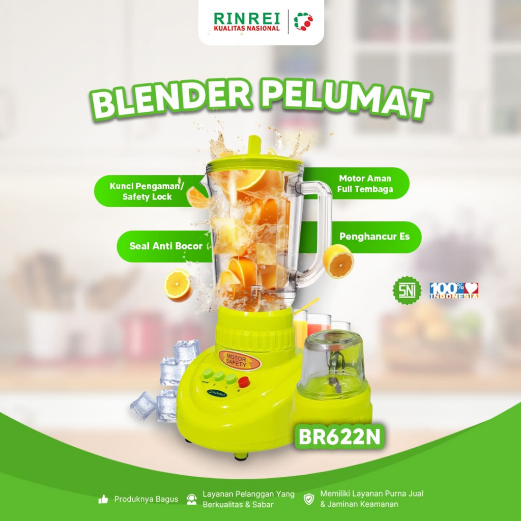 Jual Blender Plastik Rinrei 4in1 BR 622N Kapasitas 1L 150W 3 Tombol Kecepatan Motor Tembaga ...