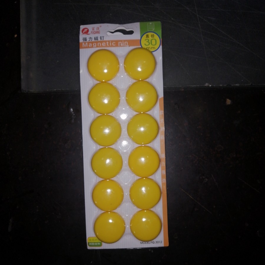 Jual Magnet Besar Ukuran 30mm Warna Kuning Isi 12 Pcs Original (1 SET ...