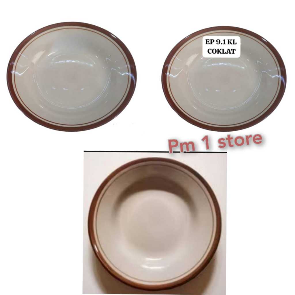 Jual Piring Keramik List Coklat / Piring Makan / Piring Bulat / Piring ...