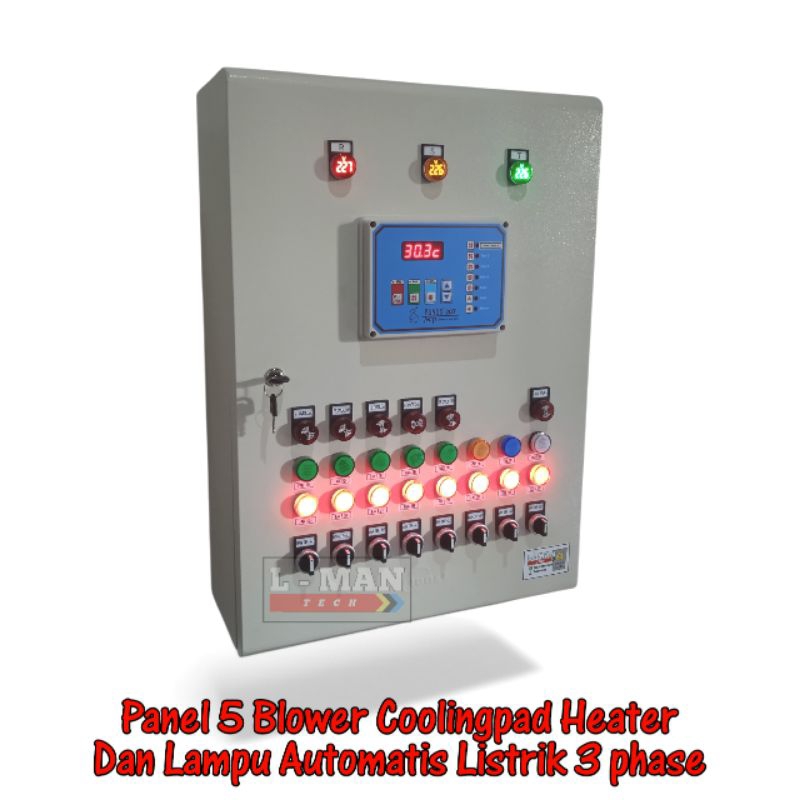 Jual Panel Listrik Kandang Close Untuk 5 blower Heater coolingpad dan ...