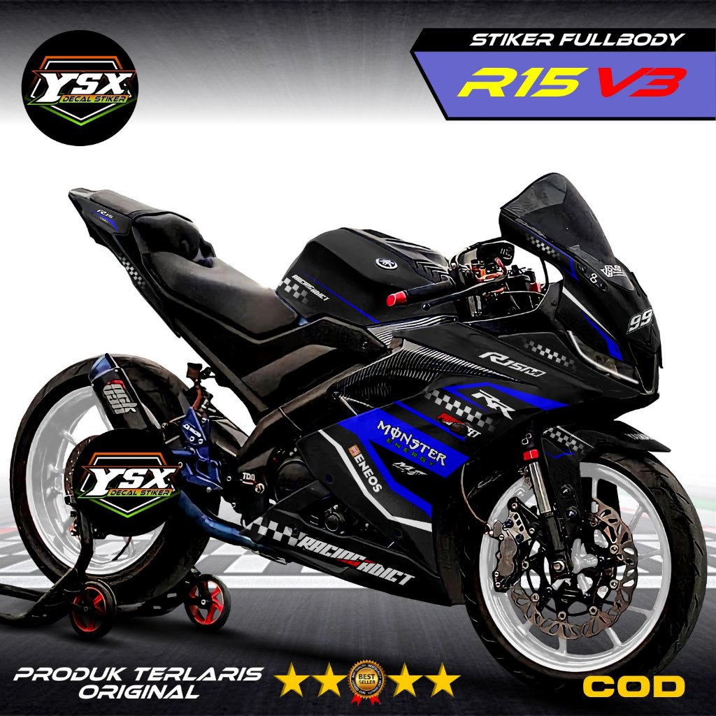 Jual Decal R15 V3 Stiker Fullbody Desain Racing Monster - r15 stiker ...