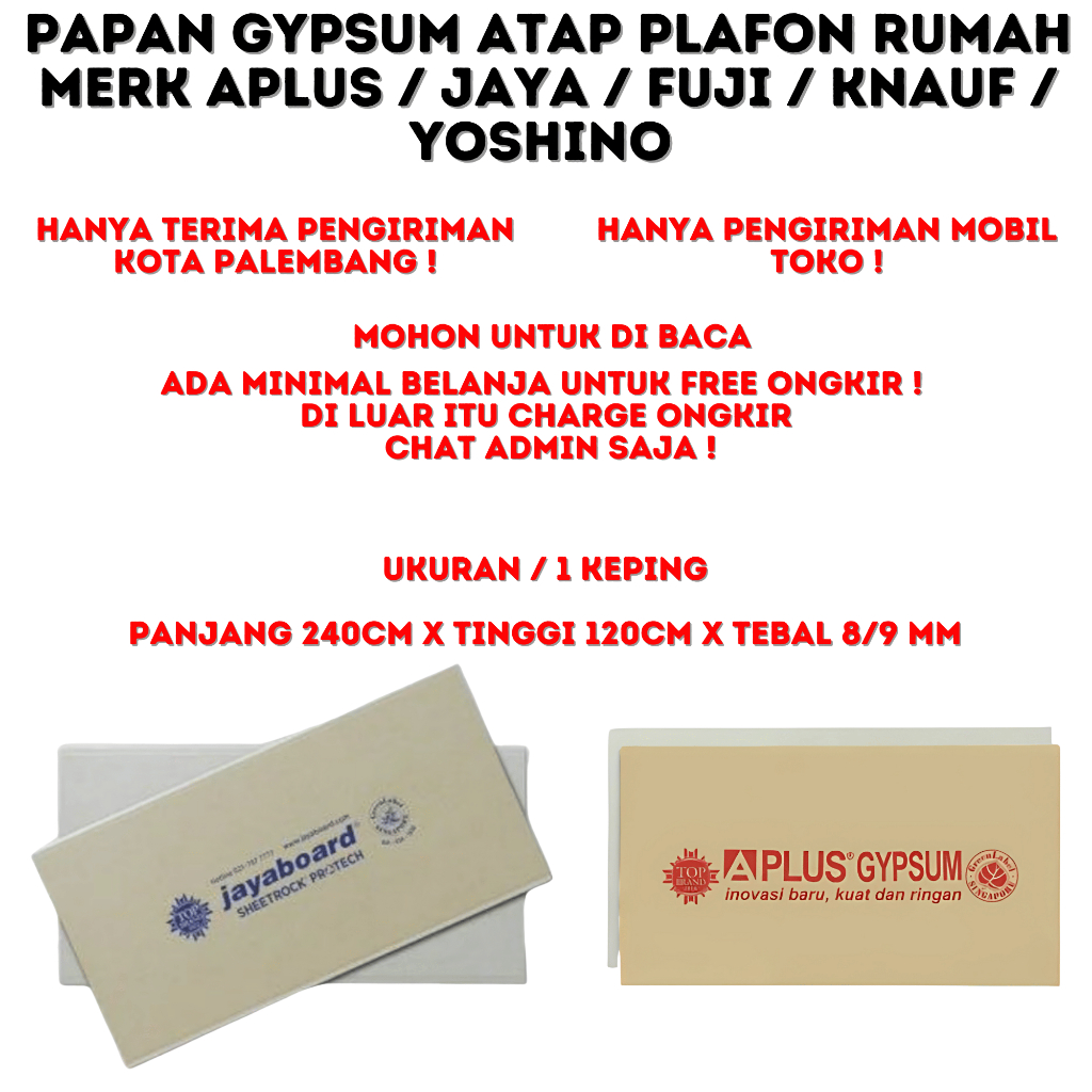 Jual Gypsum Board Papan Gipsum Plafon Khusus KIRIMAN DARI TOKO ...