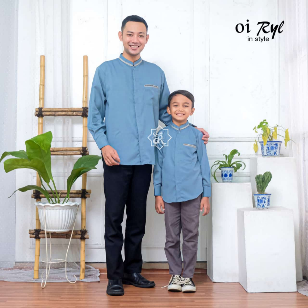 Jual Baju Koko Couple Ayah Anak Laki Laki Lengan Panjang Bahan Toyobo Import Premium Terbaru ...