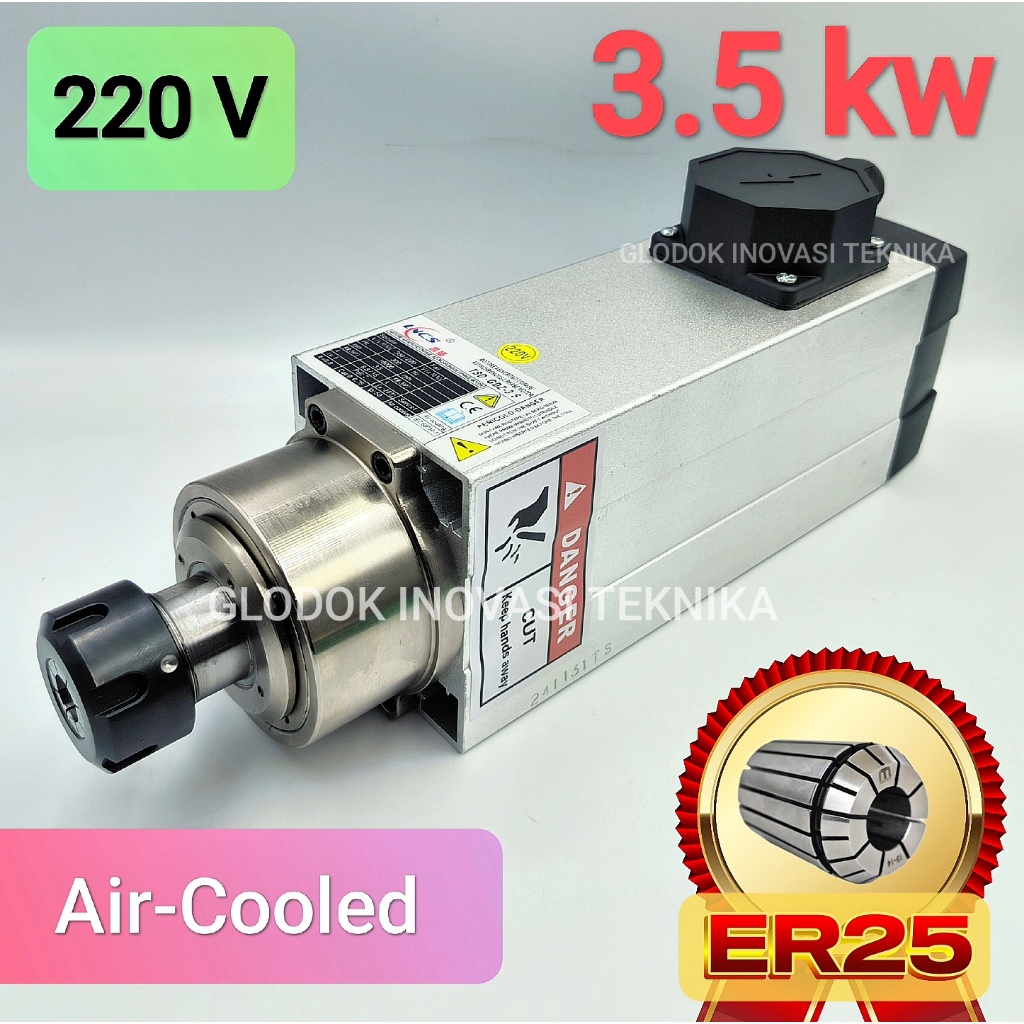 Jual motor spindle CNC router milling 3.5kw 3.5 kw air cooled air ...
