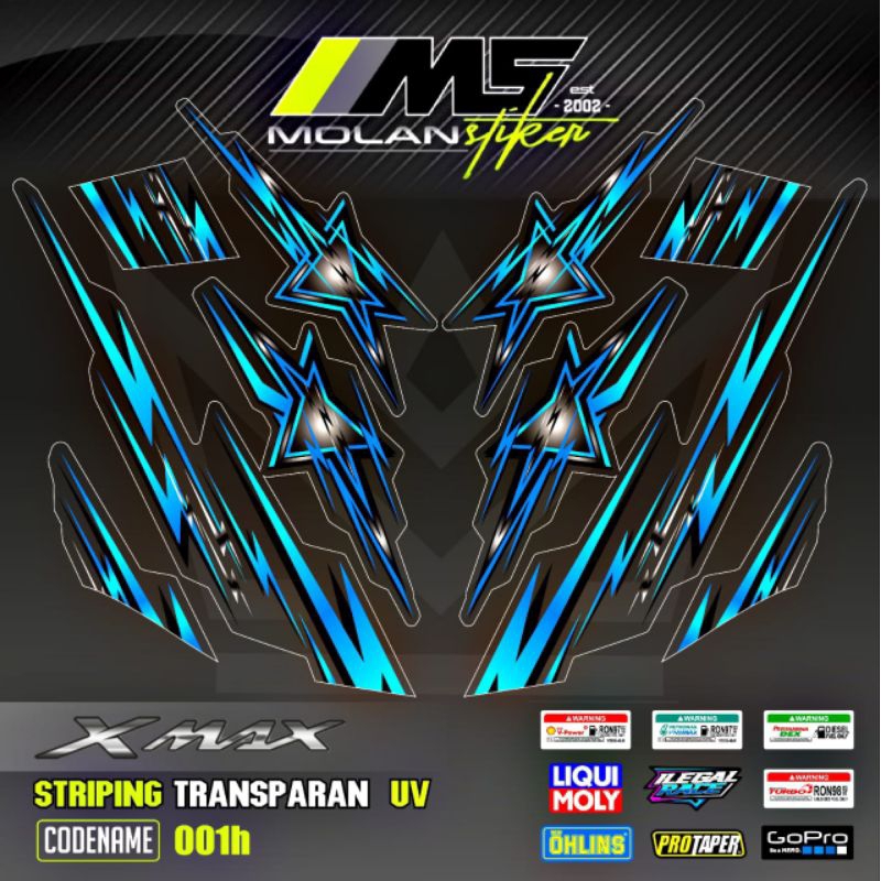 Jual Decal Sticker Striping Variasi Transparan Uv Xmax Connected Xmax ...