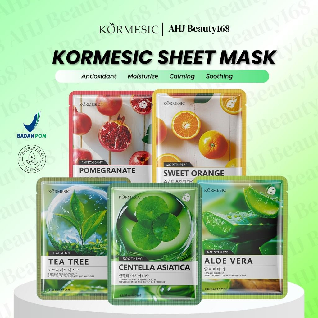 Jual [BPOM] KORMESIC Aloe Vera Sheet Mask / Pomegranate Sheet Mask ...
