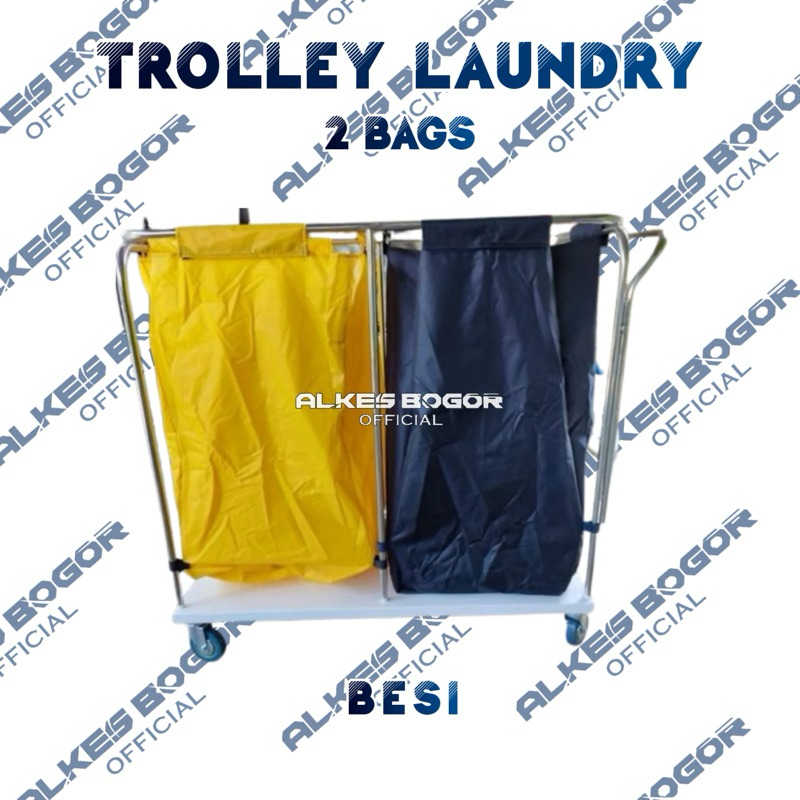 Jual Troli Laundry 2 Bags | Laundry Trolley Double Bags | Trolly single ...