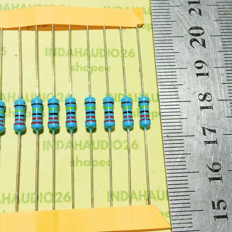 Jual taiwan 2M2 1/2W 1% metal film kaki tebal tembaga resistor 2.2 mega ohm 1/2w 1 persen ...