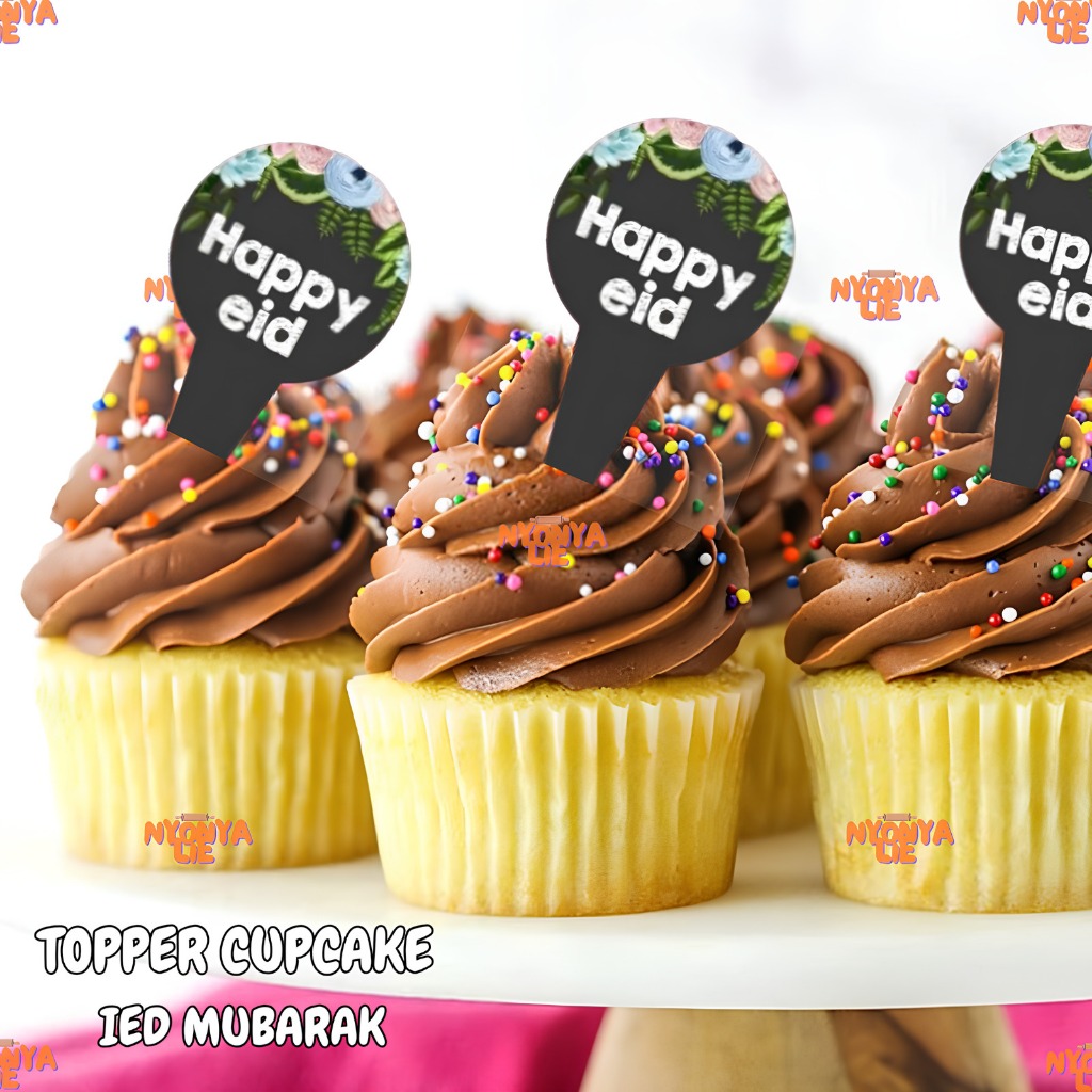 Jual CKI03 Topper Kertas Mini Idul Fitri Eid Mubarak Lebaran Hias Cup ...