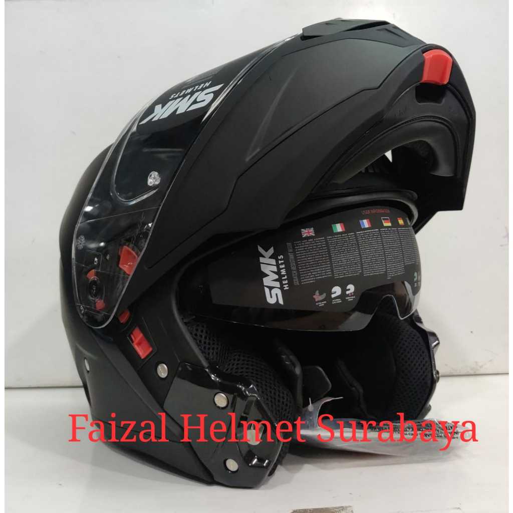Jual HELM SMK GULLWING FLIP UP HELMET SMK BLACK DOFT GL200 MODULAR ...