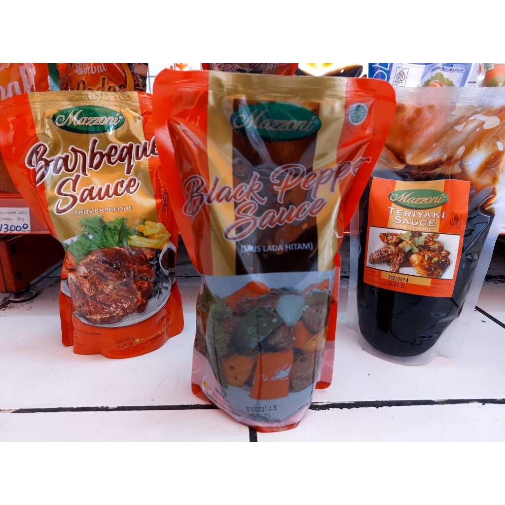 Jual MAZZONI SAUS BBQ BLACKPAPER TERIYAKI 1KG DAN 250GR | Shopee Indonesia