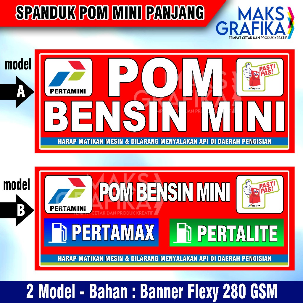 Jual spanduk banner pertamini / pom mini / pom bensin mini model ...