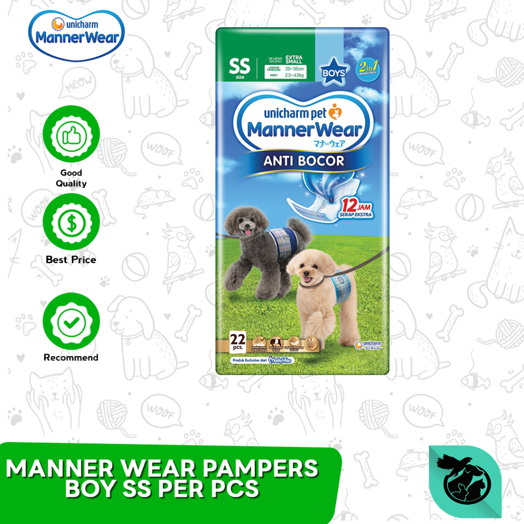 Jual Popok Pampers Anjing Manner Wear Jantan Betina Dog Diapers Per Pcs ...