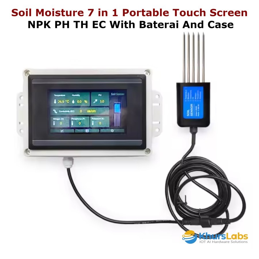Jual Soil Moisture 7 in 1 Portable Temperature Humidity EC PH NPK ...