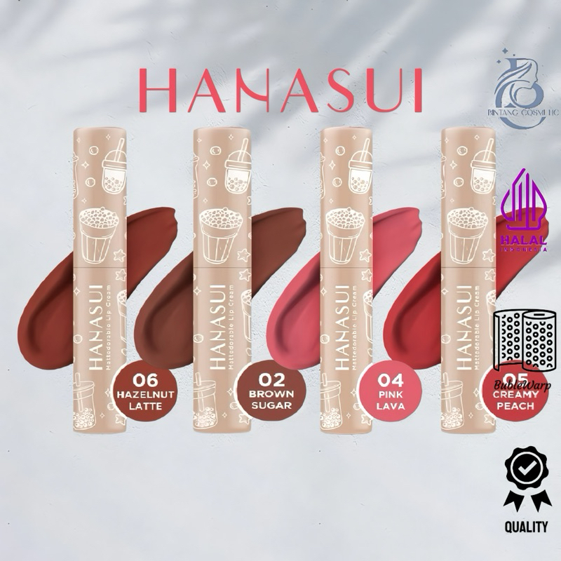 Jual Hanasui Boba Mattedorable Lip Cream Boba Edition - Lip Cream ...