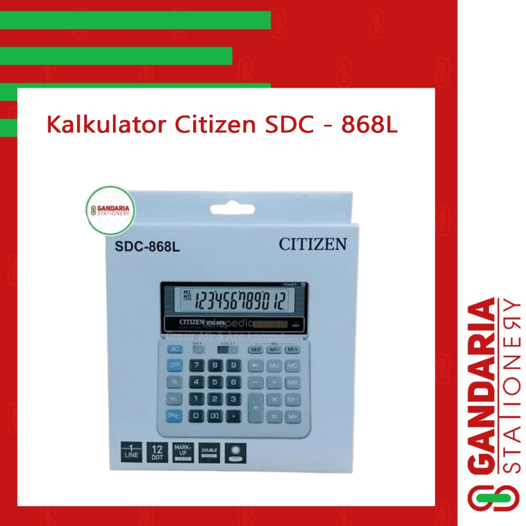 Jual ORIGINAL Citizen Calculator SDC-868L - Kalkulator Desktop Meja ...
