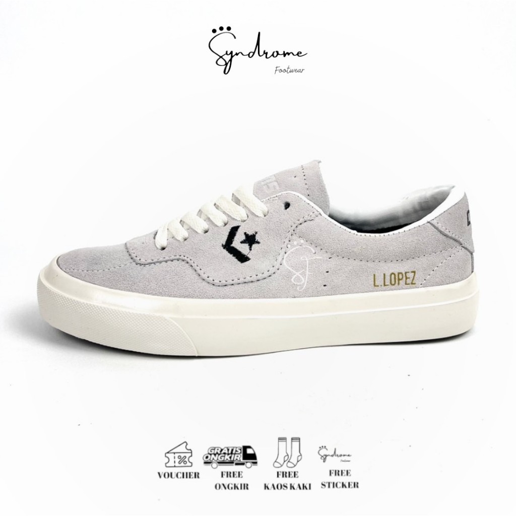 Jual (Bayar Di Tempat) Converse Louie Lopez Grey Suede Premium Sepatu ...