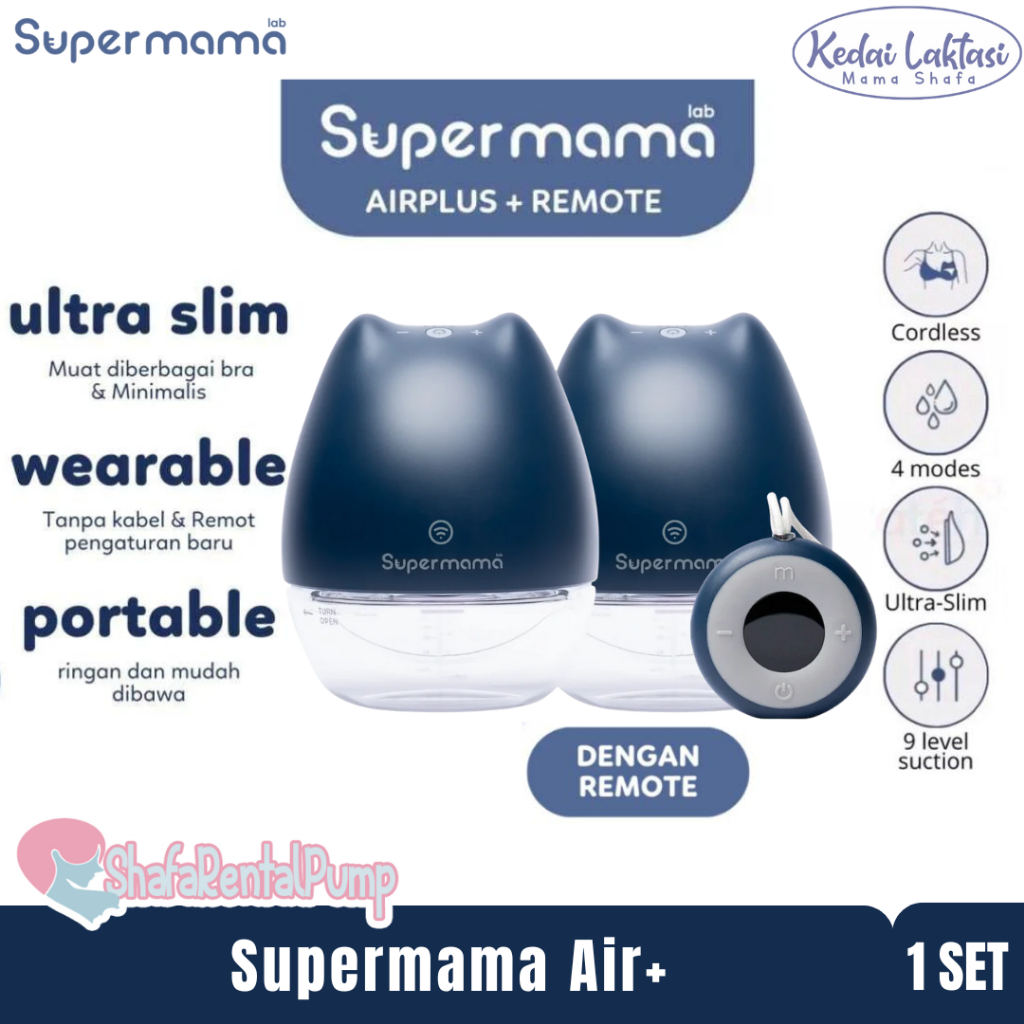 Jual Supermama Lab AirPlus Double Handsfree Breast Pump with Remote | Portable & Wearable ...