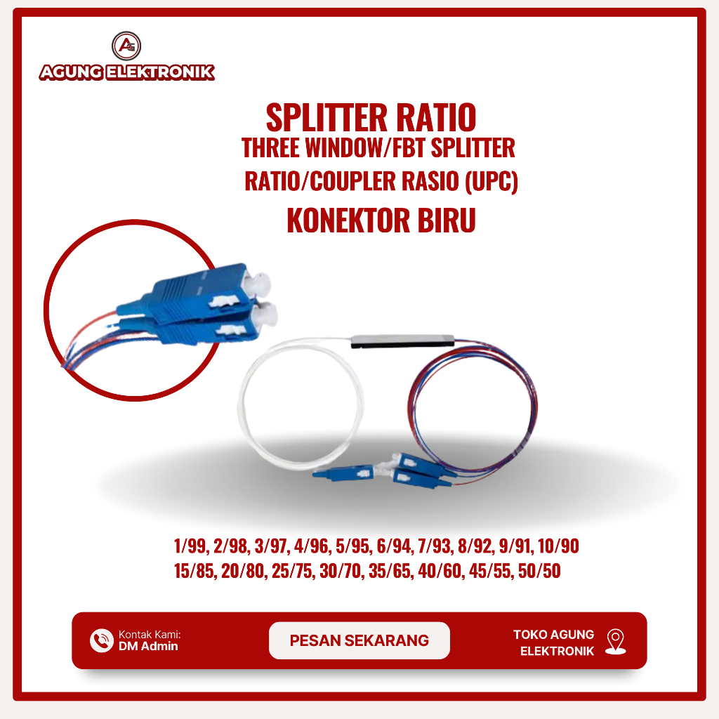 Jual Splitter ratio 1*2 Three window/FBT spliter ratio/coupler rasio ...