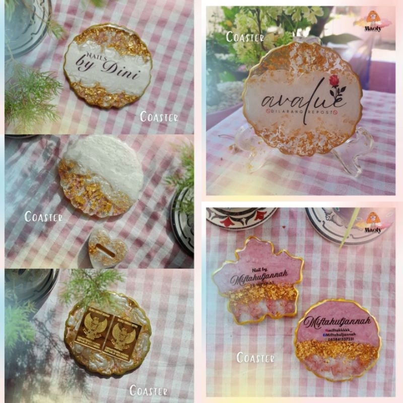 Jual 9cm Coaster Round Aestethic Tatakan Bulat Set Tutup Gelas Resin ...