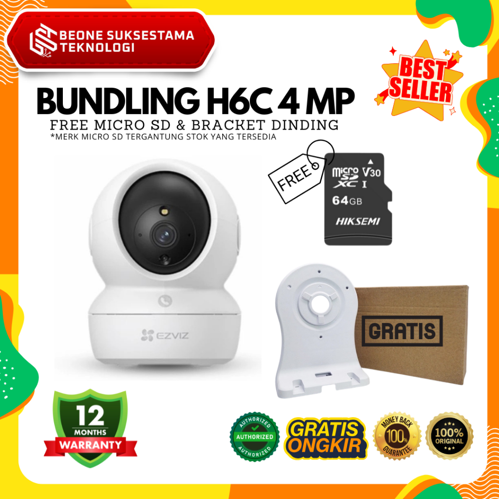 Jual EZVIZ H6C 4MP ( GRATIS MMC 64GB/128GB + BRACKET ) - 2K Resolution ...