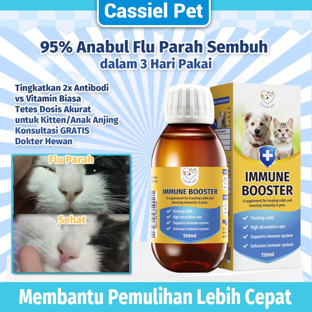 Jual Cassiel Pet Vitamin Obat Kucing Flu：Atasi Hidung Tersumbat & Flu ...