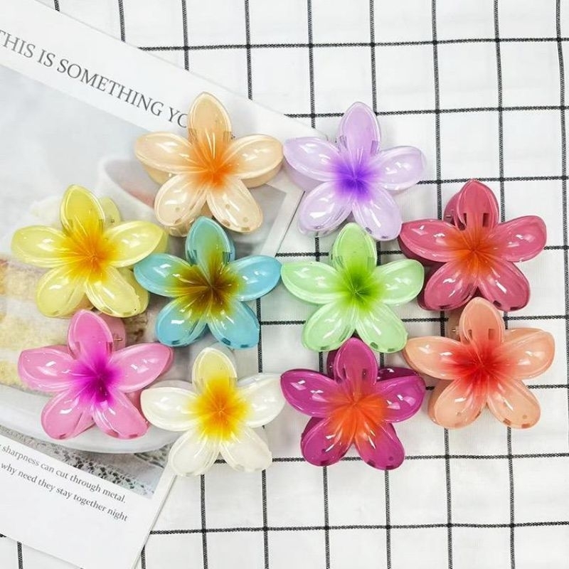 Jual [DS] 8cm Jedai hair klip bali bunga Kamboja bunga resin bagus lucu ...