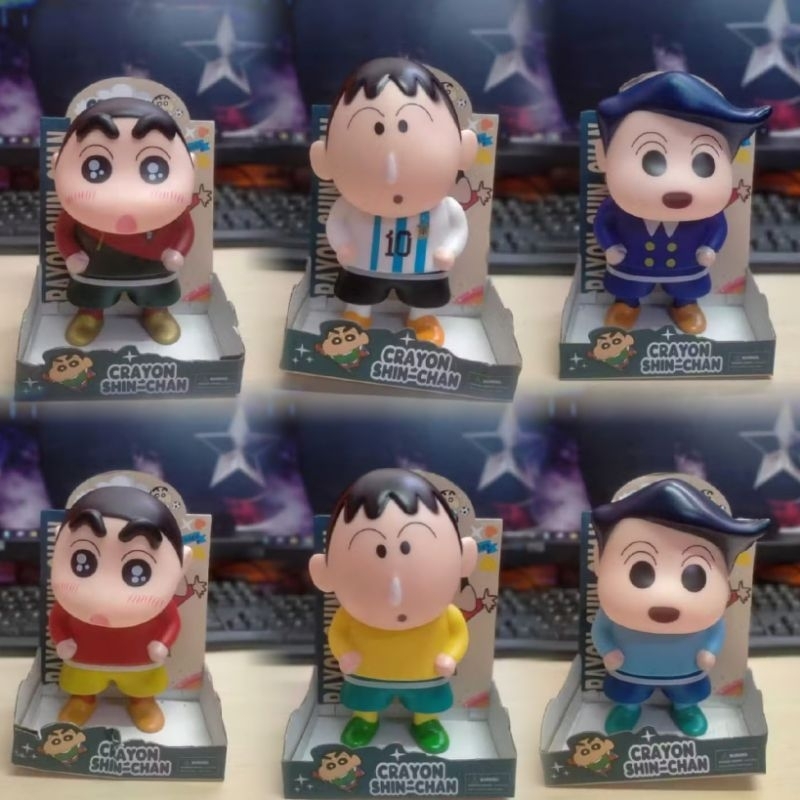 Jual Action Figure Crayon ShinChan & Friends Shin-Chan Bo-Chan Kazuo ...