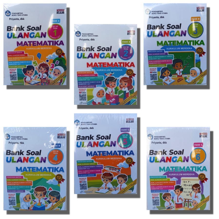 Jual Bank Soal Ulangan Matematika Kurikulum Merdeka SD/MI Kelas 1 2 3 4 5 6 Semester 1 & 2 ...
