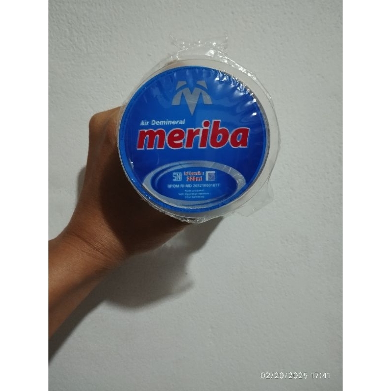 Jual 1 dus air kemasan gelas meriba hexagonal RO 220ml | Shopee Indonesia