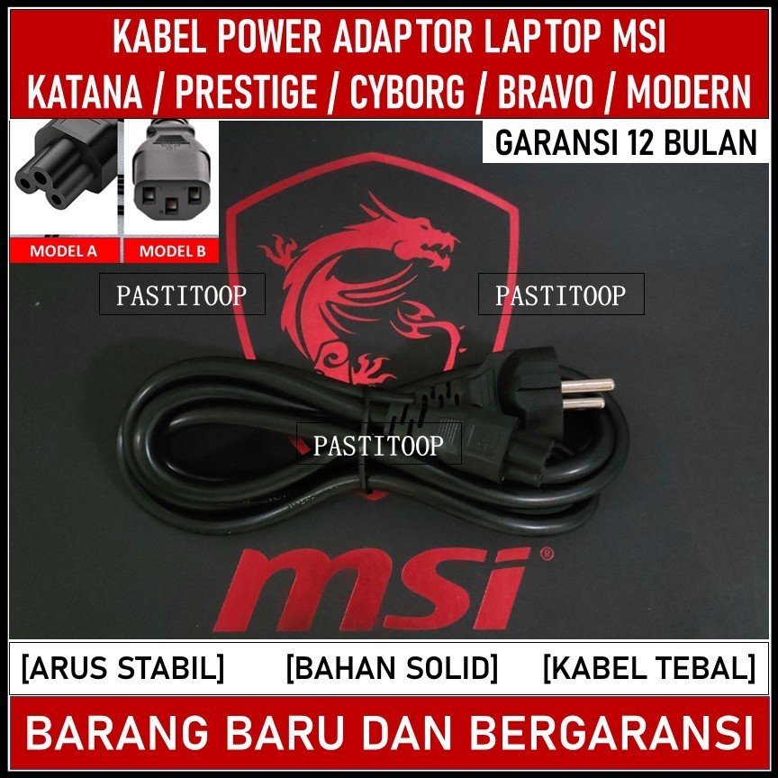 Jual Kabel power adaptor charger laptop MSI 3 lubang ORIGINAL | Shopee ...