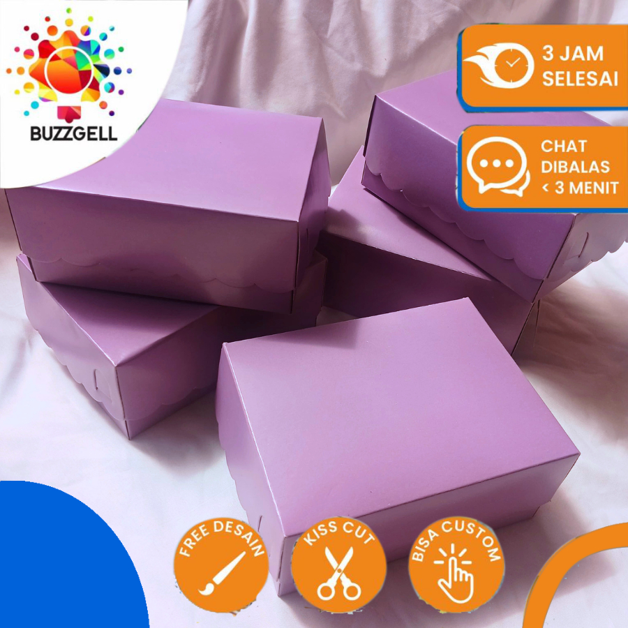 Jual Kotak kardus Snack Box - Dus Katering Catering - UNGU 12x16 cm ...