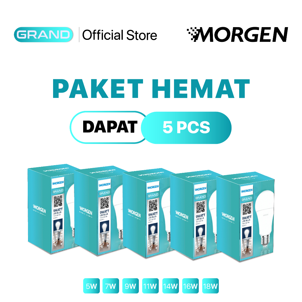 Jual MORGEN Lampu LED Paket Hemat 5 Pcs Bulb Grand Series - Lampu ...