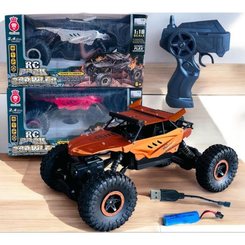 Jual mainan mobil remote control rock crawler 4wd terbaru scale 1:18 ...