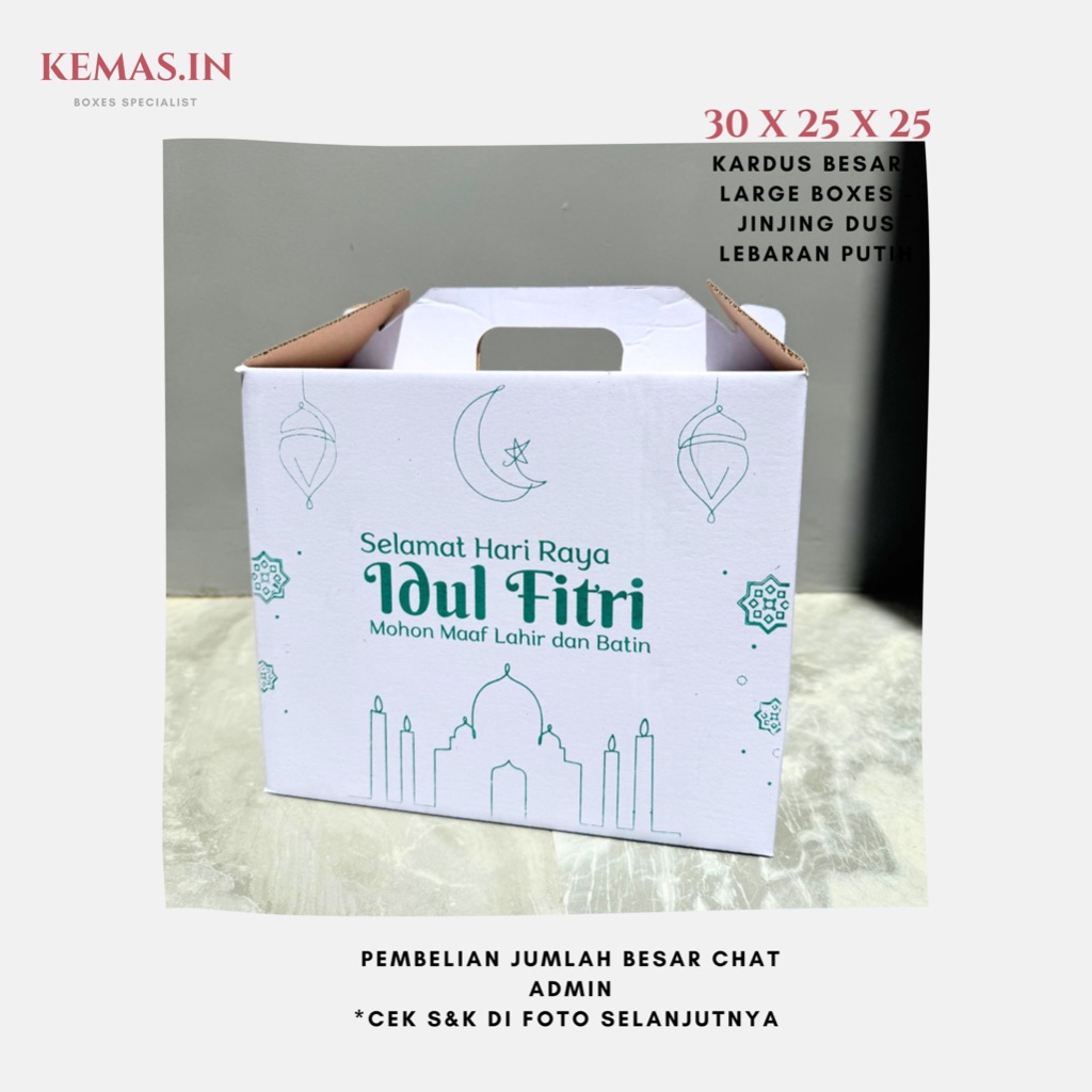 Jual Box Parcel 30x25x25 cm Kardus JINJING PUTIH | Parcel | Lebaran ...