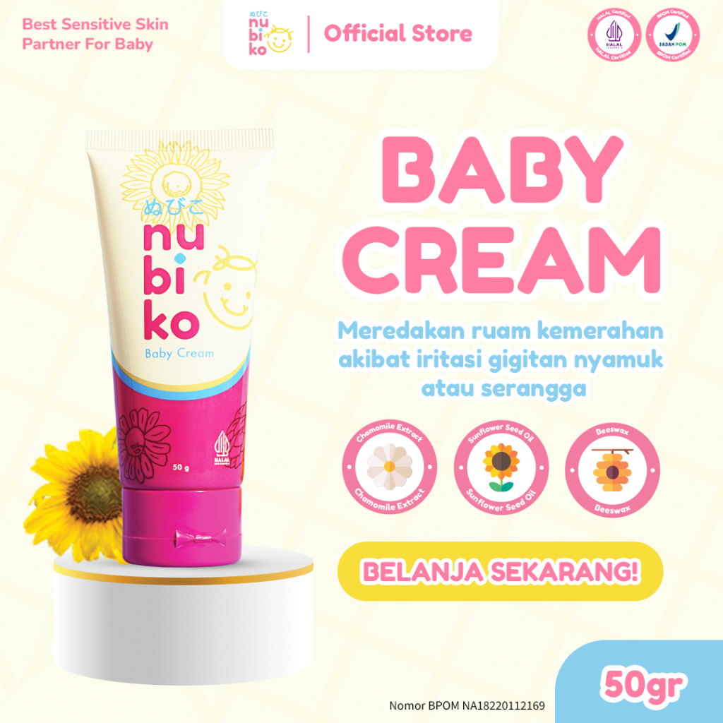 Jual Nubiko Skincare Cream Anak 2 Pcs Krim Bayi Aloe Vera & Sunflower ...