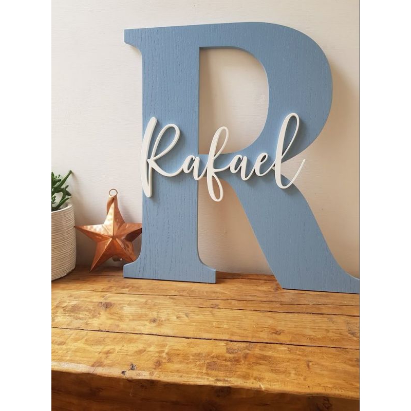 Jual Custom inisial Hiasan dinding kayu inisial nama pajangan kayu ...