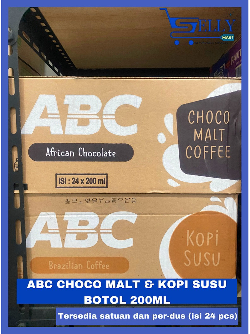Jual ABC CHOCO MALT & KOPI SUSU BOTOL 200ML ISI 24 PCS (SATUAN DAN DUS ...