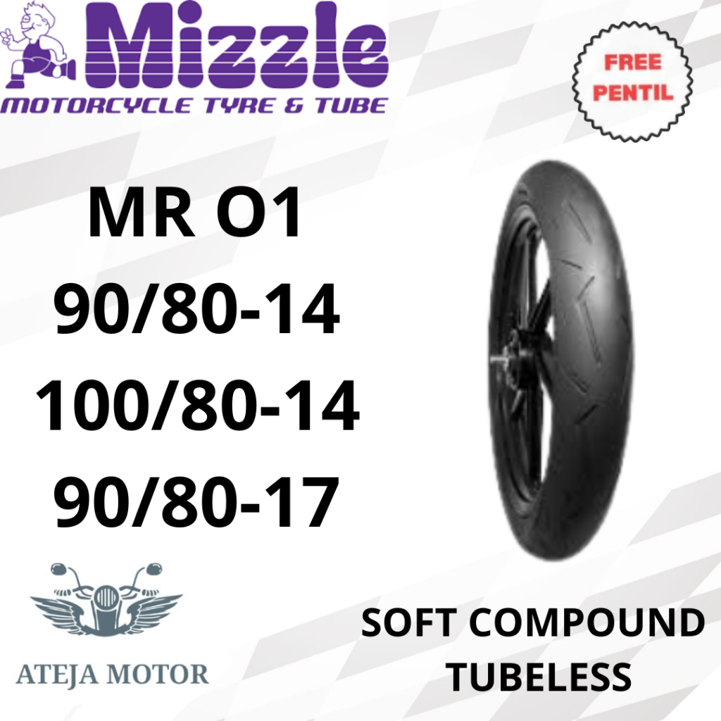 Jual Ban Ring 14 Ban Tubeless Mizzle MR 01 90/80-14 100/80-14 Ban ...