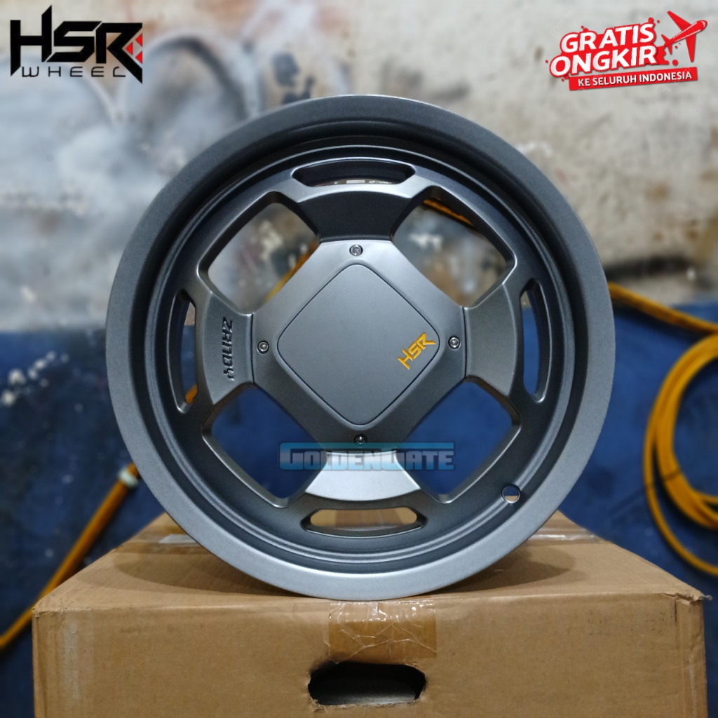 Jual Velg mobil r15 terbaru hsr zandy 4x100 lebar 6,5 et42 grey bisa ...