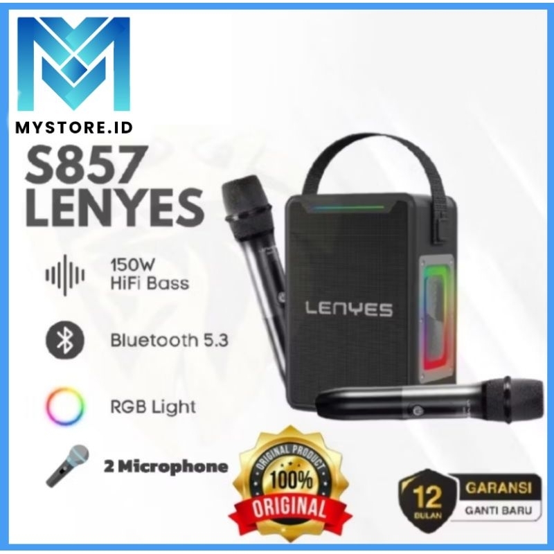 Jual Speaker LENYES S857 Karaoke Speaker Bluetooth RGB TWS V5.3 150Watt With 2 Microphone ...