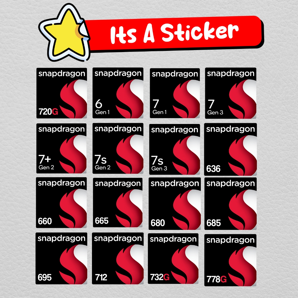 Jual Stiker SOC Snapdragon 6 & 7 & 8 Gen Series Sticker Qualcomm ...