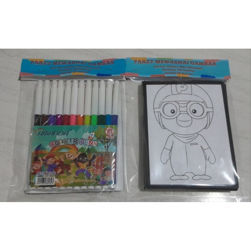 Jual Mewarnai anak kegiatan anak kertas sticker murah ukuran A5 ...